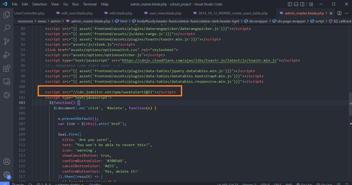 How To Add Sweet Alert In Laravel Devops Freelancer