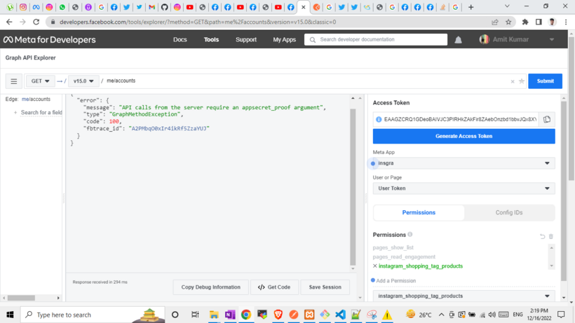 API calls from the server require an appsecret_proof argument - DevOps Freelancer