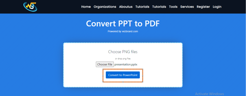 PowerPoint (PPT) to PDF Conversion tools By Wizbrand ? - DevOps Freelancer