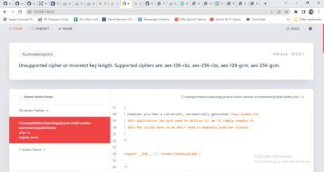Unsupported cipher or incorrect key length. Supported ciphers are: aes-128-cbc, aes-256-cbc, aes ...