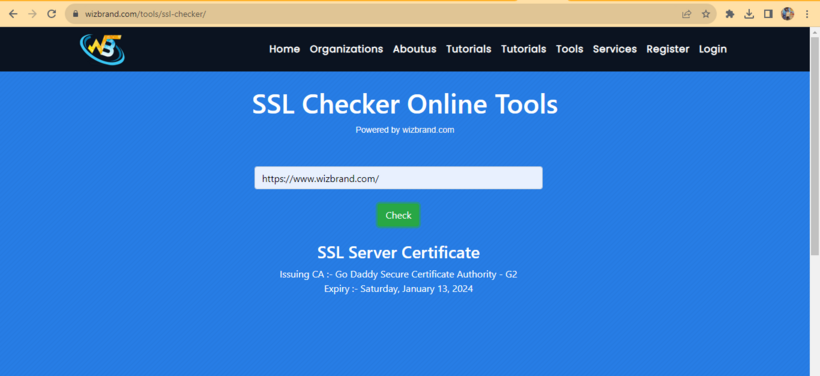 How to use SSL Checker Online Tools By WizBrand ? - DevOps Freelancer