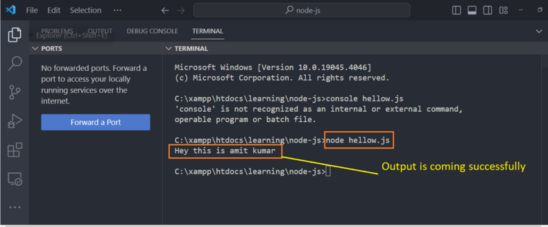 Hellow word in Node js with example ? - DevOps Freelancer