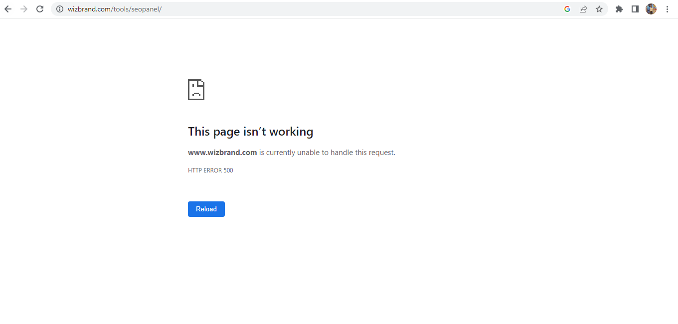 This page isn’t working | www.wizbrand.com is currently unable to handle this request. - DevOps ...