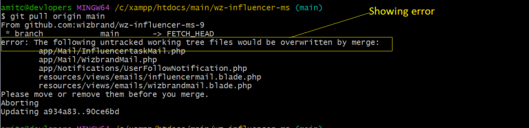 Error The Following Untracked Working Tree Files Would Be Overwritten By Merge Devops Freelancer